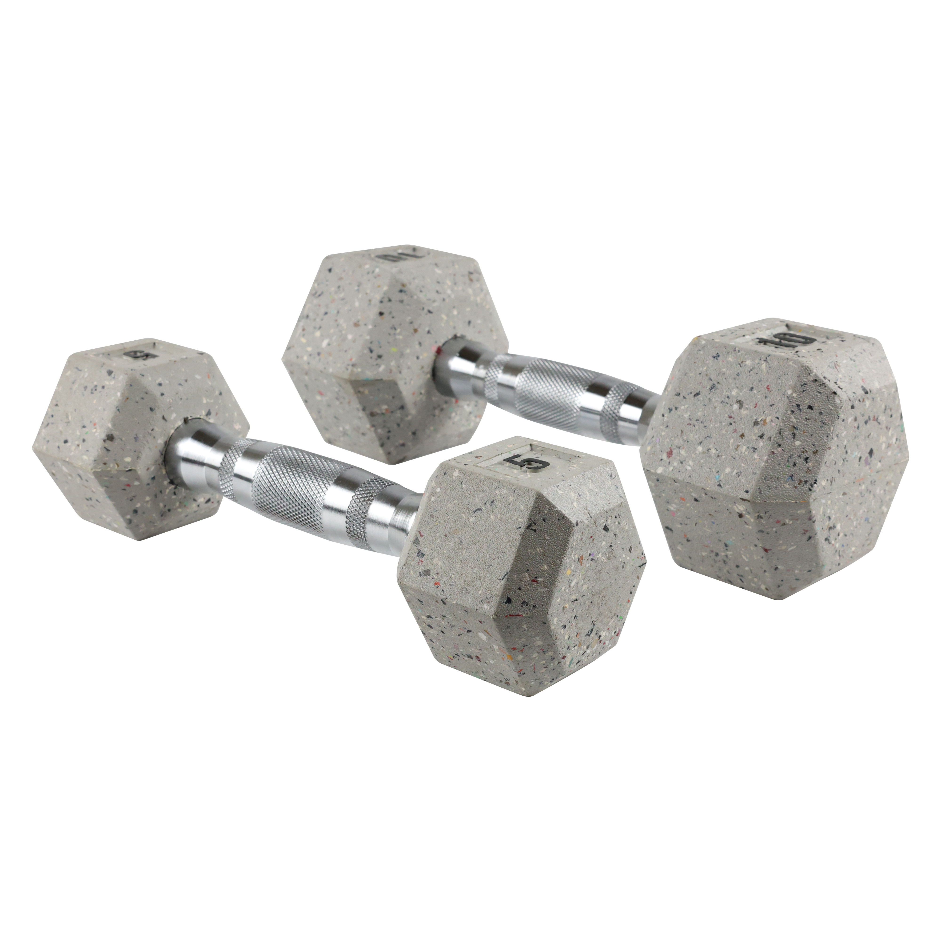 MDBuddy | MD2137 RUBBER COATED HEX DUMBBELLS WITH COLOR DOTS
